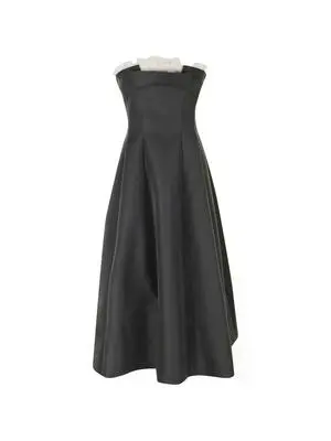 Alberta Ferretti Maxi Ruffled-trim Strapless Dress