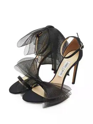JIMMY CHOO Aveline Asymmetric Bow Sandals