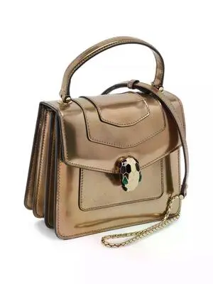 BVLGARI Serpenti Forever Leather Tote Bag - Brown