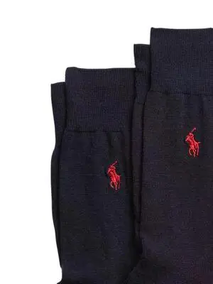 Polo Ralph Lauren Embroidered Pony Socks Set Of Two - Blue