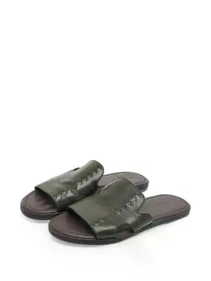 Bottega Veneta Leather Zig-zag Inlay Slides