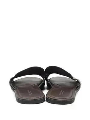 Bottega Veneta Leather Zig-zag Inlay Slides