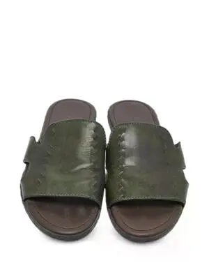Bottega Veneta Leather Zig-zag Inlay Slides