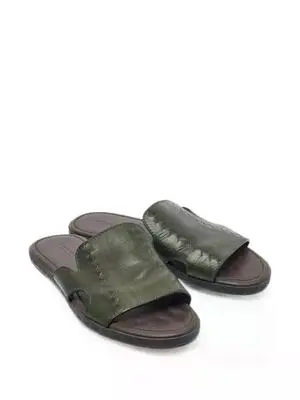 Bottega Veneta Leather Zig-zag Inlay Slides