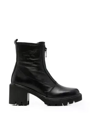 SERGIO MORETTI FIRENZE Zip-front Chunky Ankle Boots - Black