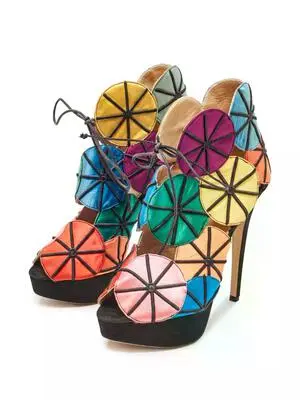 CHARLOTTE OLYMPIA Parasol Patch Platform Stiletto Sandals - Yellow