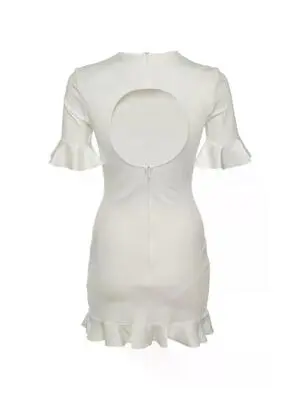 David Koma Ruffled Cut-out Midi Dress