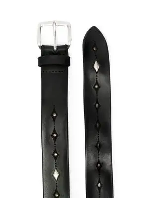 Orciani Studded Leather Belt - Black