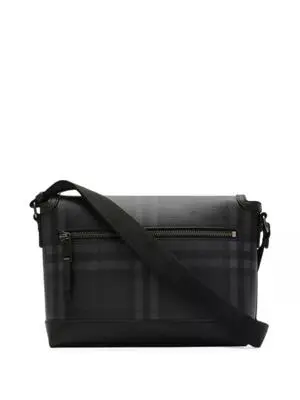 Burberry Small City Check Clip Messenger Bag - Grey