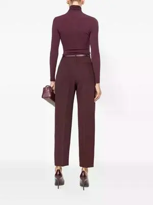 NISSA Lyocell Wool-blend Turtleneck Top - Red