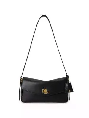 Ralph Lauren Logo-plaque Leather Shoulder Bag - Black