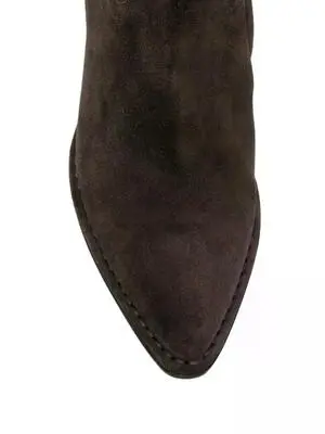 DEL CARLO Suede Pointed-toe Ankle Boots