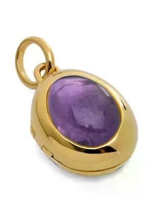 Monica Vinader February Birthstone Locket Necklace With Amethyst - Gold