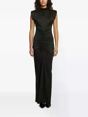 Victoria Beckham Ruched High-neck Maxi Dress