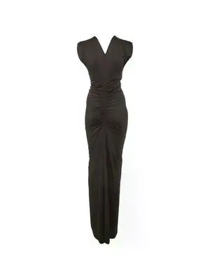 Victoria Beckham Ruched High-neck Maxi Dress