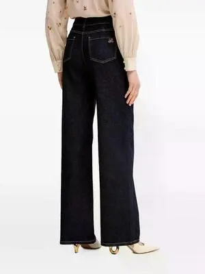Luisa Spagnoli Button-embellished Wide-leg Jeans