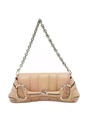 Gucci Gucci Small Maxi-Horsebit Quilted Shoulder Bag Neutrals