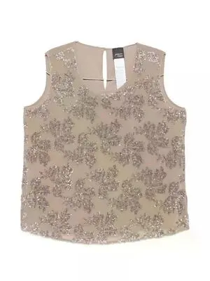 Marina Rinaldi Gioiosa Sequin-embellished Sleeveless Top