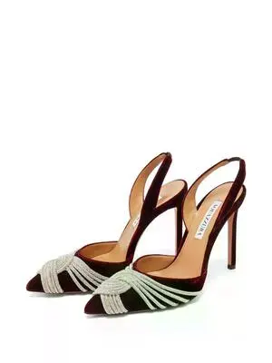 AQUAZZURA Gatsby Embellished Slingback Pumps