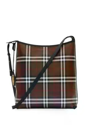 Burberry Small Check Shoulder Bag - Brown
