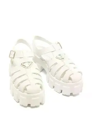 Prada Monolith Platform Sandals - White