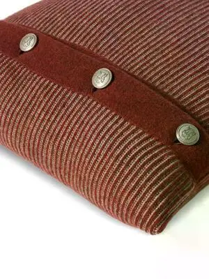 Brunello Cucinelli Cashmere Vanisé Rib Knit Cushion With Metal Buttons - Red