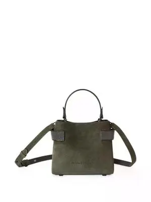 Brunello Cucinelli Suede Top-handle Bag With Monili Embellishments - Green