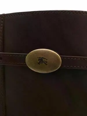 Burberry Leather Knee-high Boots With Logo Plaque