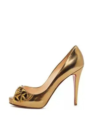 CHRISTIAN LOUBOUTIN Very Privé Crystal-embellished Peep-toe Pumps