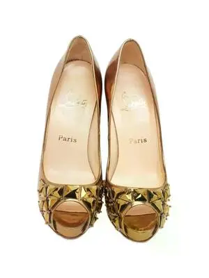 CHRISTIAN LOUBOUTIN Very Privé Crystal-embellished Peep-toe Pumps
