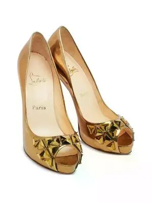 CHRISTIAN LOUBOUTIN Very Privé Crystal-embellished Peep-toe Pumps