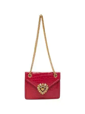 Dolce & Gabbana Devotion Crocodile-effect Shoulder Bag