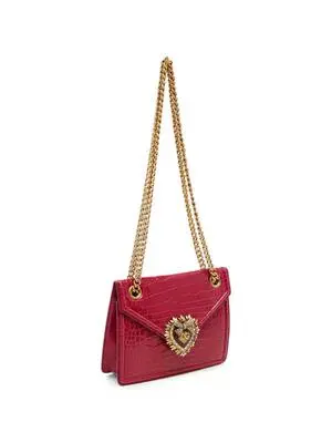Dolce & Gabbana Devotion Crocodile-effect Shoulder Bag