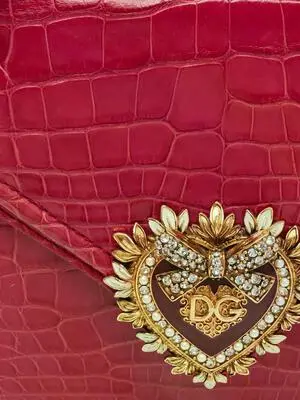 Dolce & Gabbana Devotion Crocodile-effect Shoulder Bag