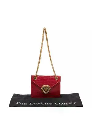 Dolce & Gabbana Devotion Crocodile-effect Shoulder Bag