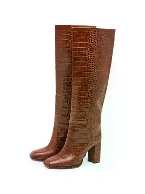 Paris Texas Croc-embossed Knee-high Boots