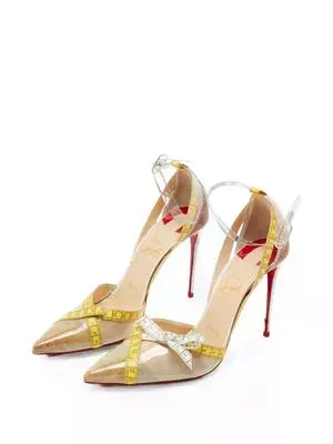 CHRISTIAN LOUBOUTIN Beige Transparent Paneled Pumps