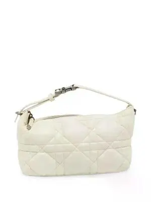 Dior 2022 Medium Travel Nomad Macrocannage Shoulder Bag - White