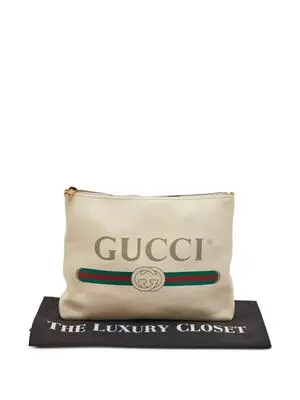 Gucci Logo Print Clutch Bag