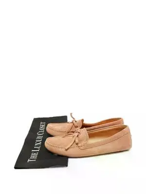Prada Suede Bow Detail Loafers