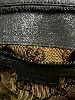 Gucci Leather Logo Plaque Duffel Travel Bag