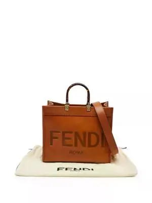 Fendi 2021 Medium Sunshine Tortoiseshell-handle Tote Bag