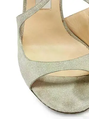 JIMMY CHOO Marianne -tone Glitter Ankle Strap Stiletto Sandals