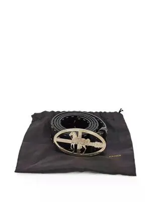 Fendi Horse Buckle Leather Belt - Black