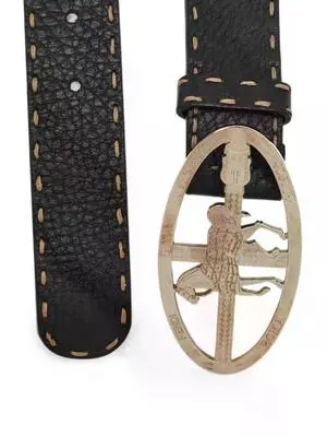Fendi Horse Buckle Leather Belt