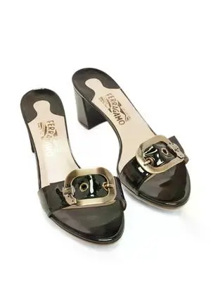 FERRAGAMO Buckle-strap Block Heel Sandals