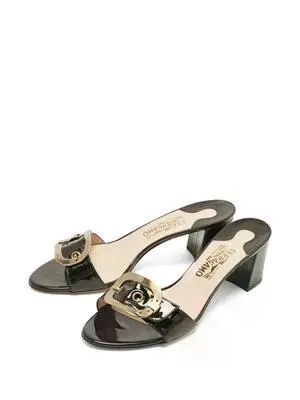 FERRAGAMO Buckle-strap Block Heel Sandals