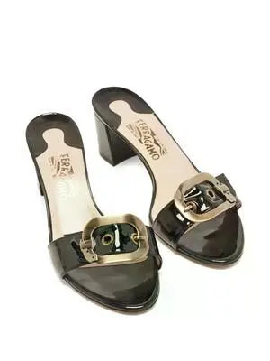 FERRAGAMO Buckle-strap Block Heel Sandals