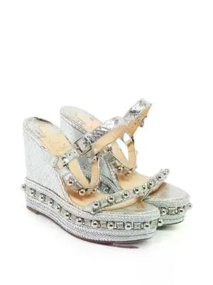 CHRISTIAN LOUBOUTIN Cataclou Snakeskin-embossed Wedge Sandals