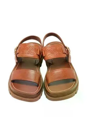 Celine Triomphe Motif Chunky Slingback Sandals